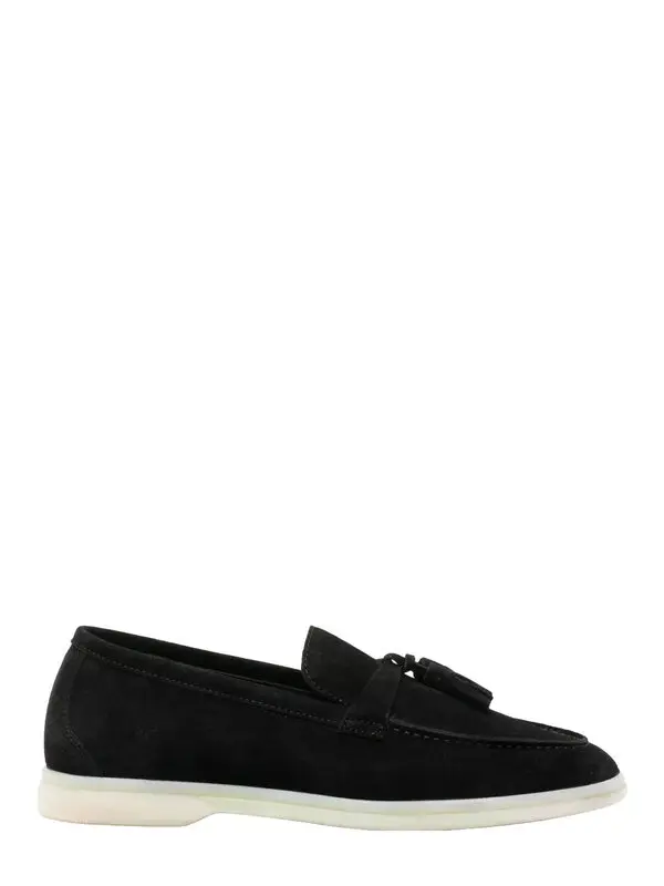 SCAROSSO Leandra Suede Loafers - Black