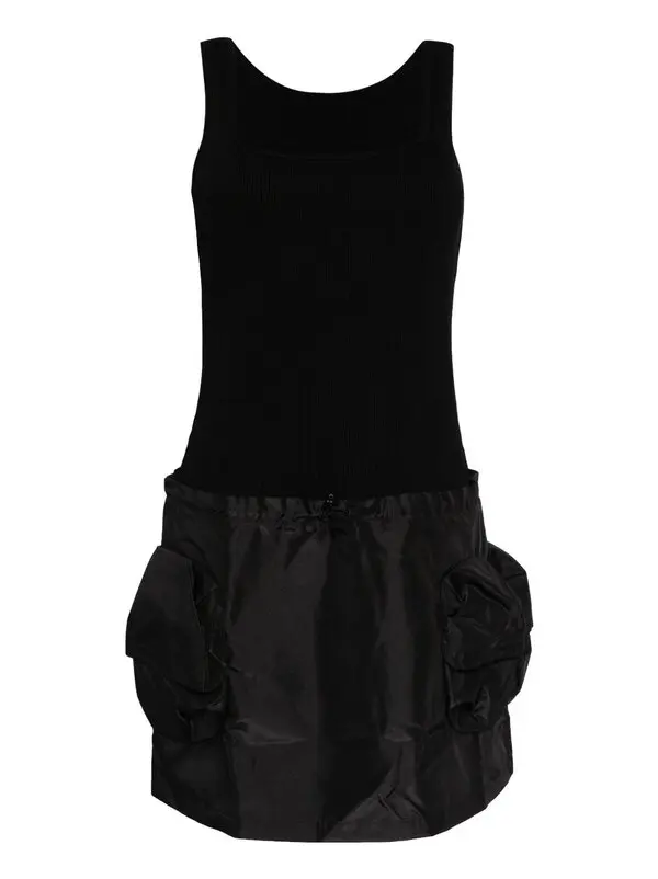 JNBY Contrasting-fabrics Sleeveless Minidress - Black