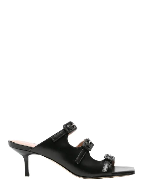 SCAROSSO Manuela 65mm Leather Mules - Black