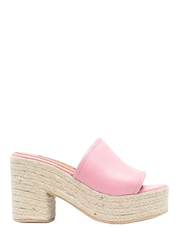 Moschino 95mm Leather Espadrilles - Pink