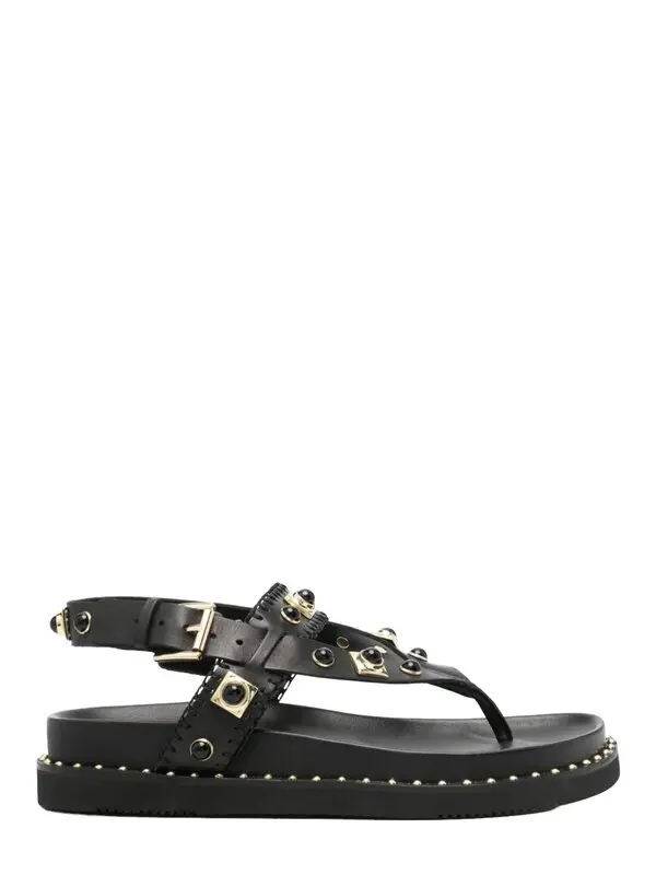 Ash Uteca Stud-embellished Leather Sandals - Black