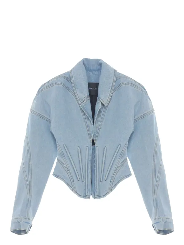 MUGLER Corset Denim Jacket - Blue