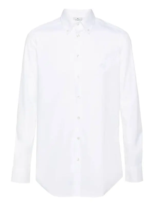 Etro Pegaso-embroidered Poplin Shirt - White