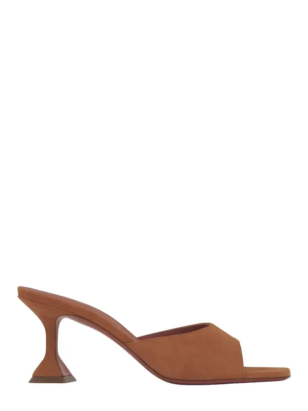 Amina Muaddi Lupita 70mm Suede Sandals - Brown