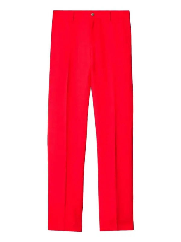 Burberry Canvas Cotton Trousers - Red