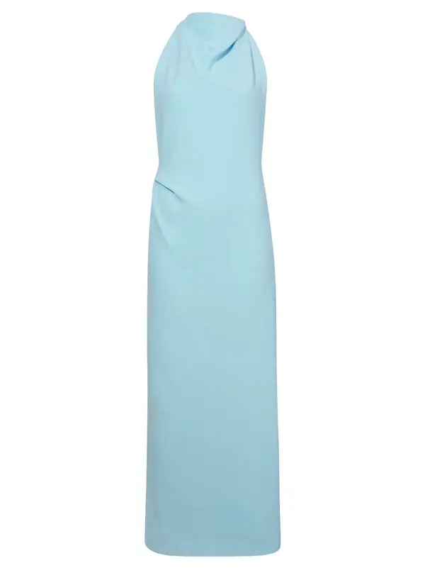 Proenza Schouler Selena High-neck Ruched Midi Dress - Blue