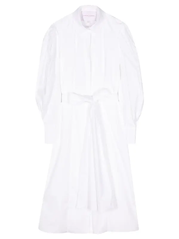 Carolina Herrera Tied-waist Cotton Shirtdress - White