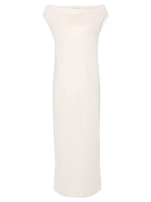 Loulou De Saison Martial Cotton Midi Dress - Neutrals
