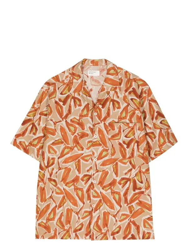 Universal Works Artist Flower Linen-cotton Shirt - Orange