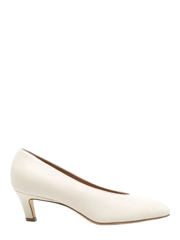 SCAROSSO 50mm Deva Leather Pumps - White