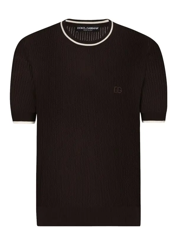 Dolce & Gabbana Dg-logo Cotton T-shirt - Brown