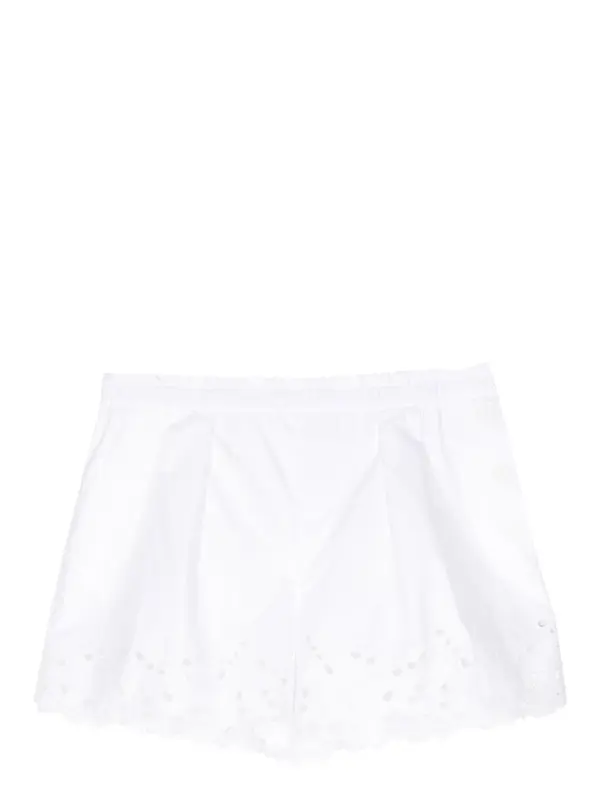 Dice Kayek Embroidered Cotton Shorts - White