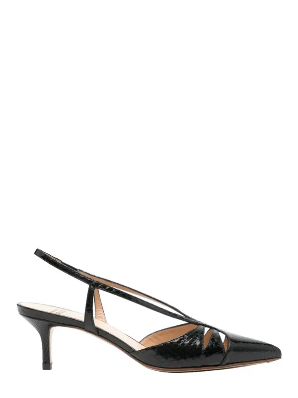 FRANCESCO RUSSO 55mm Snakeskin-effect Leather Pumps - Black
