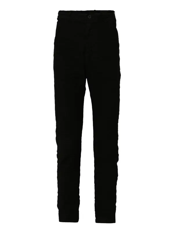 POÈME BOHÉMIEN Crinkled Slim-cut Trousers - Black