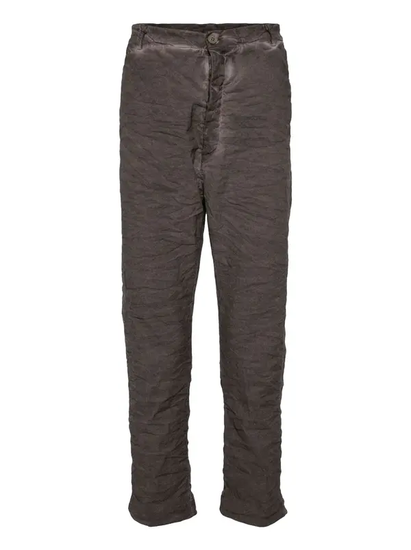 POÈME BOHÉMIEN Crease-effect Straight Trousers - Grey
