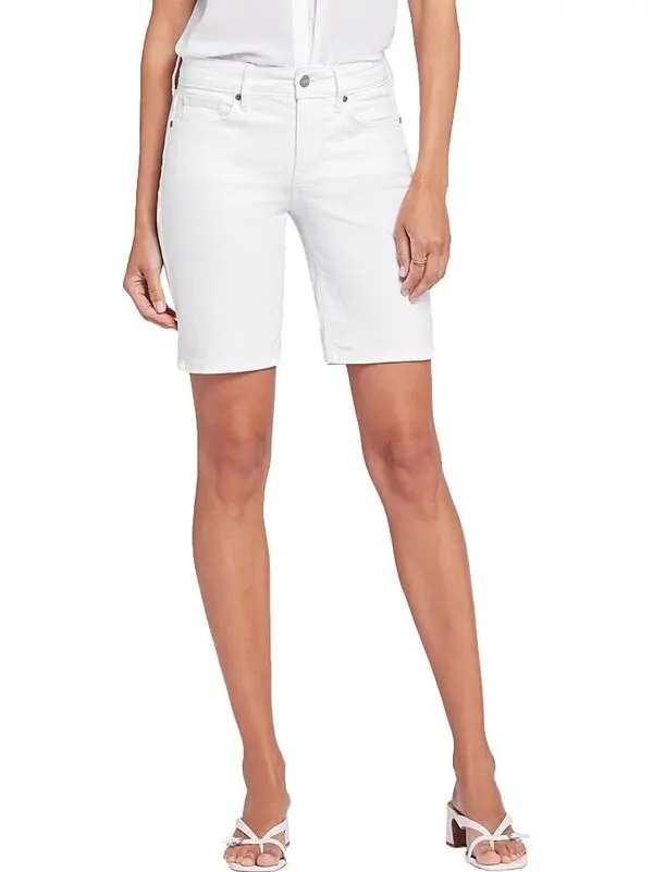 NYDJ Petite Ella Mid-rise Denim Shorts - Optic White