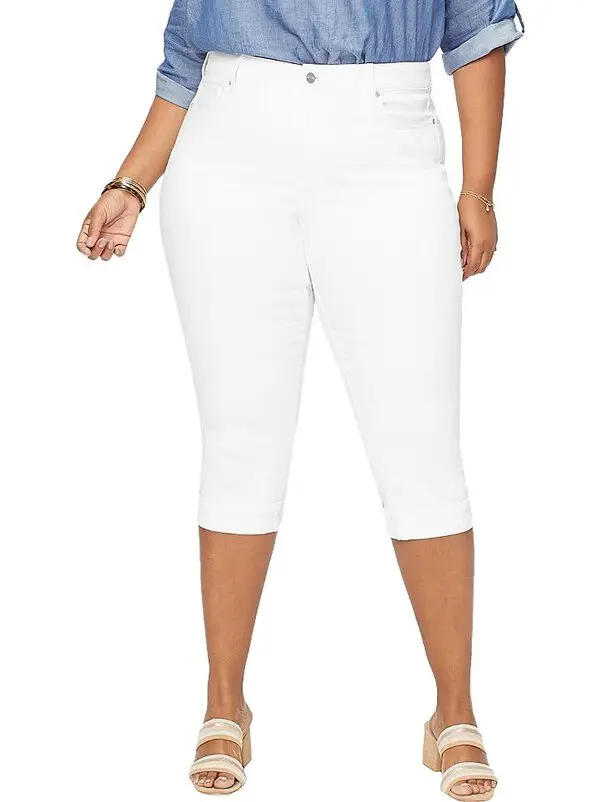 NYDJ Marilyn High Rise Straight Cropped Jeans - Optic White