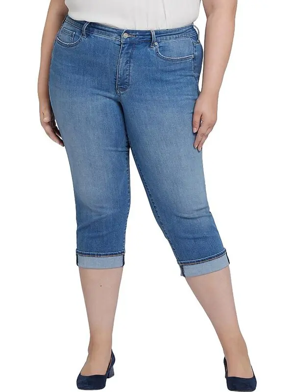 NYDJ Marilyn High Rise Cropped Straight Jeans - Water Canyon