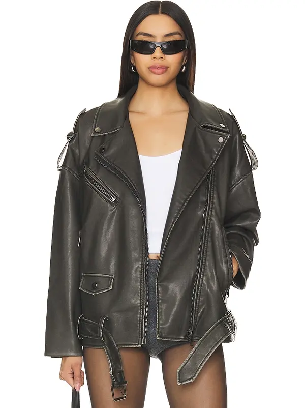 Lioness Ace Biker Jacket - Charcoal
