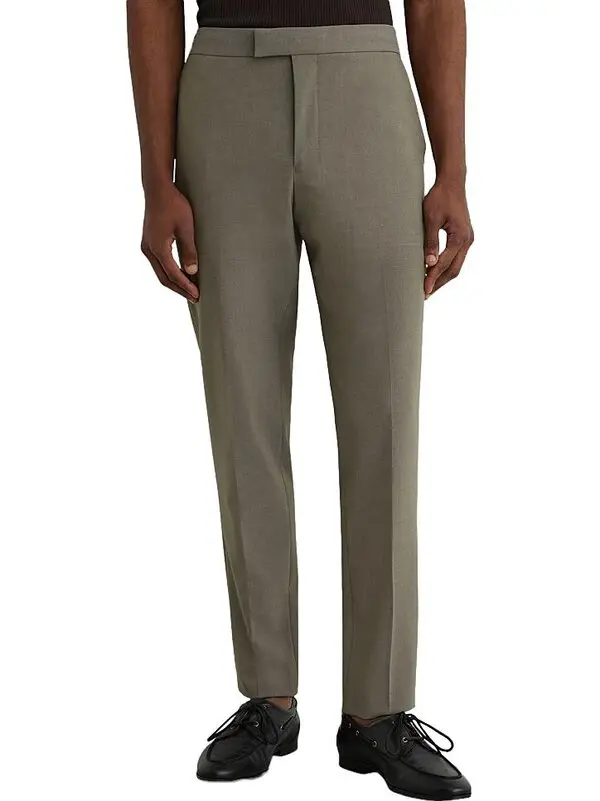 REISS Drawcord Slim Fit Pants - Dark Sage