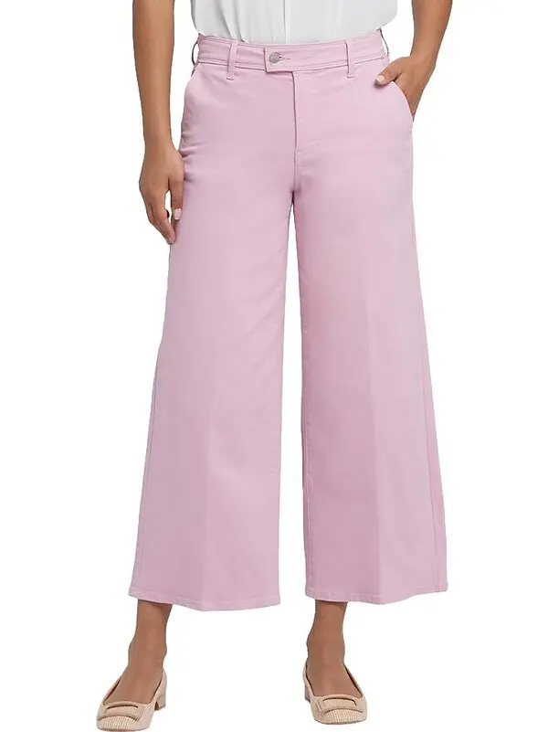 NYDJ Mona High Rise Wide Leg Trouser Ankle Jeans - Pink Nectar