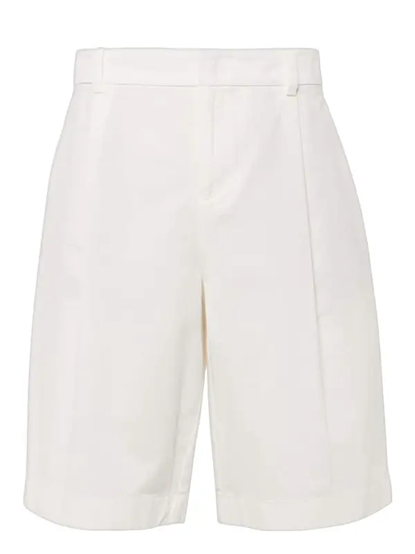 Vince High-rise Cotton Shorts - White