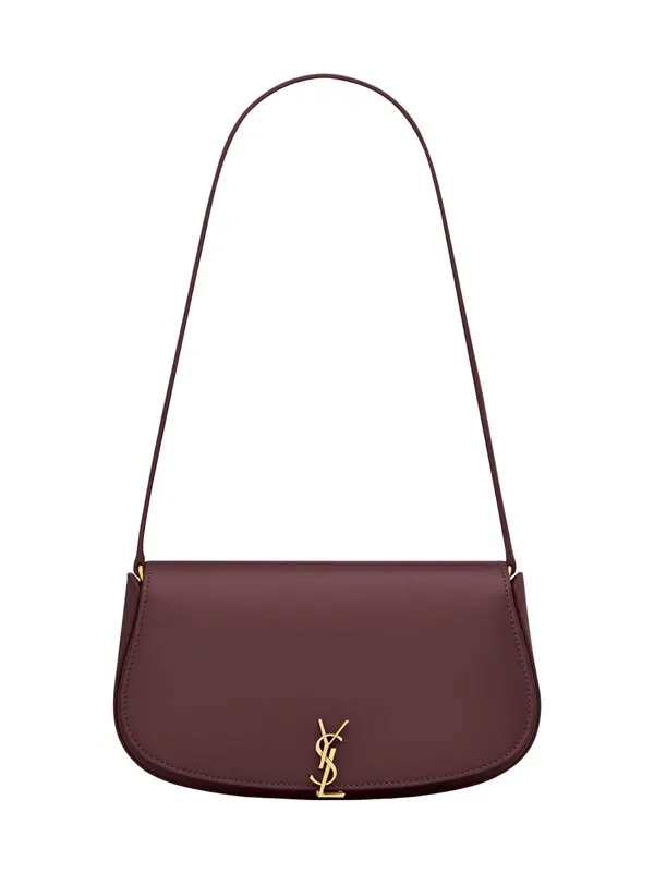Saint Laurent Mini Leather Flap Shoulder Bag - Burgundy