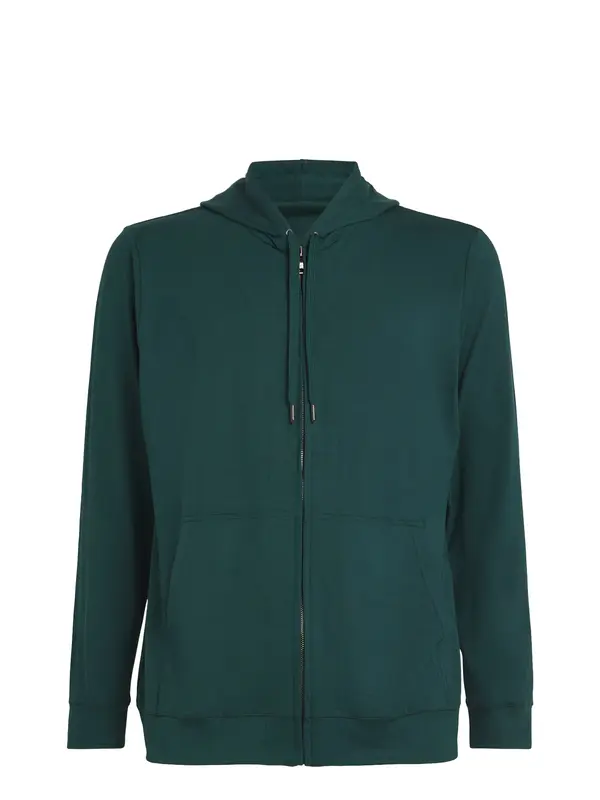 Derek Rose Micromodal Zip-up Hoodie - Green