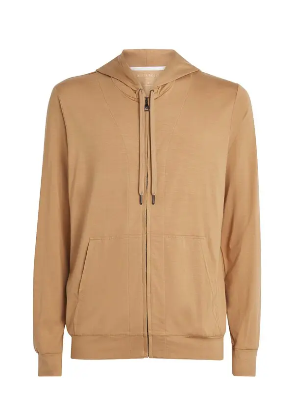 Derek Rose Micromodal Zip-up Hoodie - Ivory