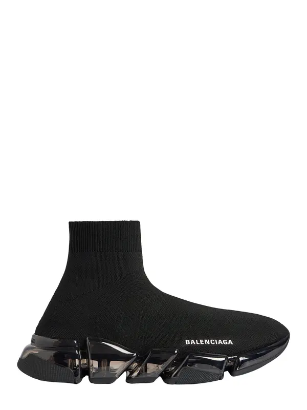 Balenciaga Clear Sole Speed 2.0 Sneakers - Black