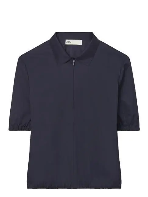 Tory Burch Nylon Taffeta Zip Polo - Royal Ink