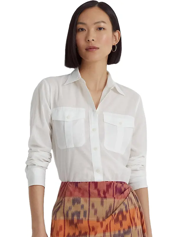 Ralph Lauren Classic Fit Cotton Voile Shirt - White