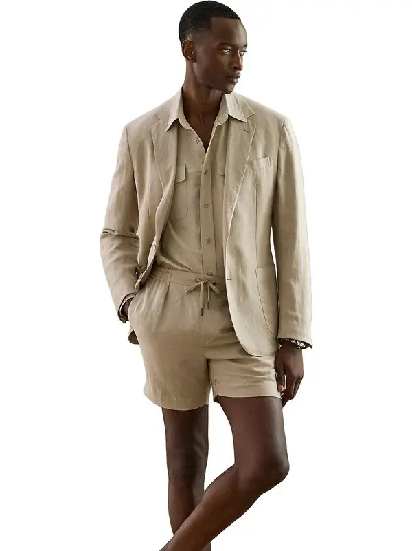 Ralph Lauren Silk-linen Short - Champagne