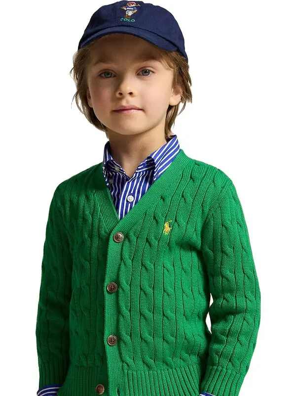 Ralph Lauren Cable-knit Cotton V-neck Cardigan - Cruise Green
