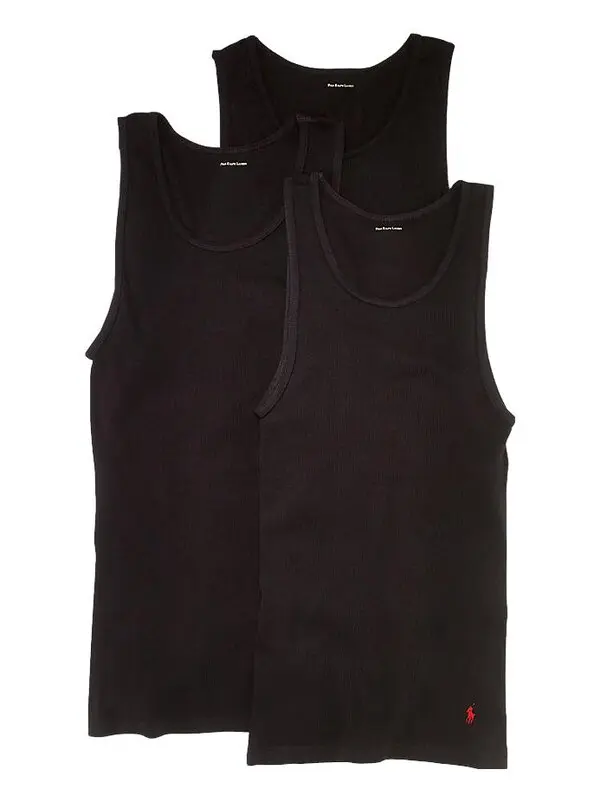 Ralph Lauren Classic Fit Wicking Tank 3-pack - Black