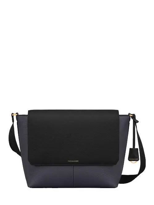MAISON DE SABRE Leather Messenger Bag - Graphite Caviar