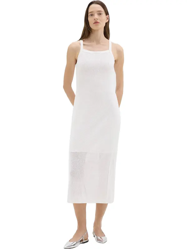 Theory Pointelle Midi Dress - White