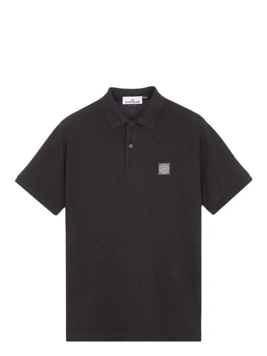 Stone Island Short Sleeve Polo Shirt - Black