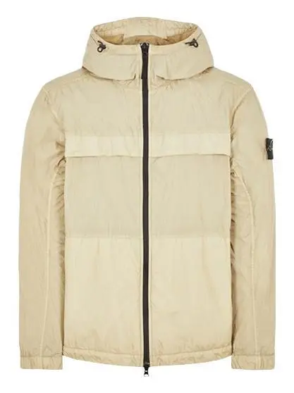 Stone Island Garment Dyed Hooded Jacket - Sand