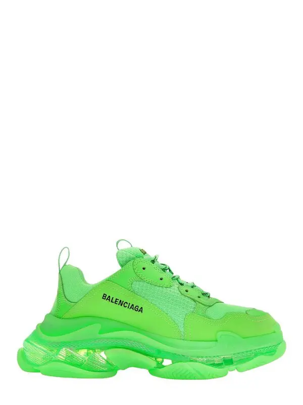 Balenciaga Triple S Clear Sole Sneakers - Neon Green/black