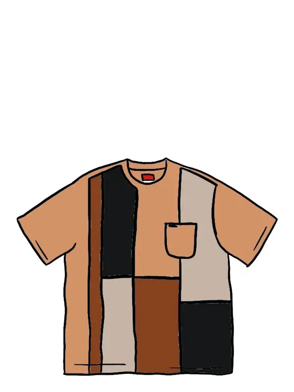 Supreme Patchwork Pocket Tee Shirt - Light Brown