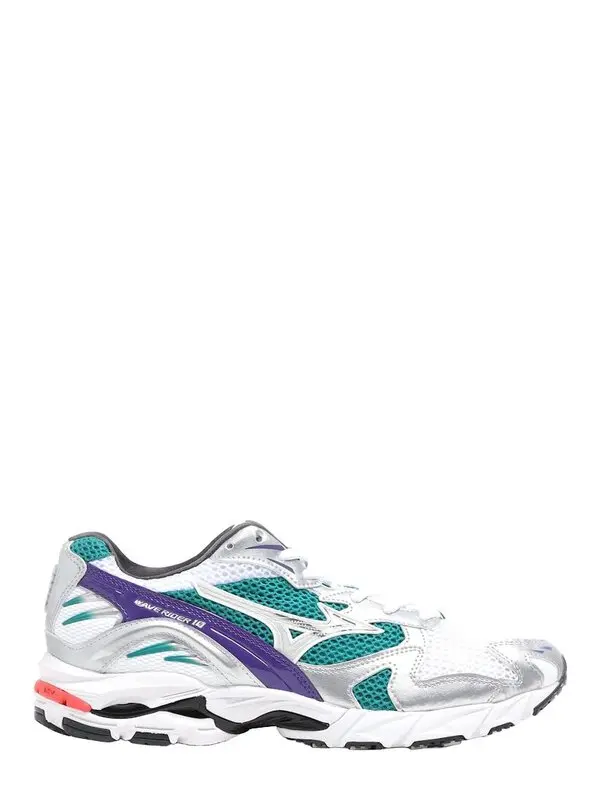 Mizuno Wave Rider Sneakers - White/teal/purple