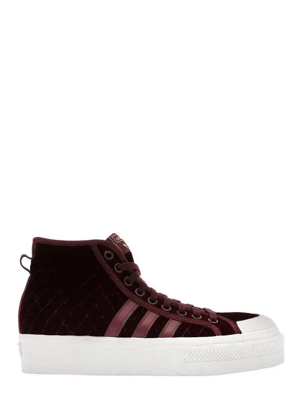 Adidas Nizza Platform Mid Velour Sneakers - Victory Crimson/cloud White