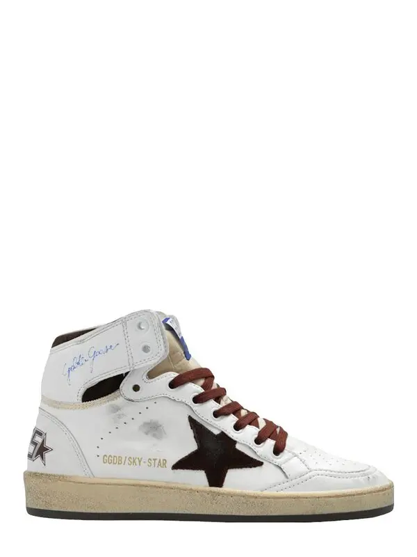 GOLDEN GOOSE Skystar Sneakers - White/chocolate