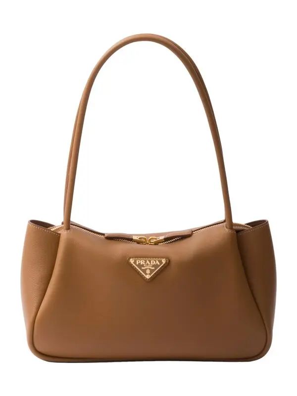 Prada Medium Leather Shoulder Bag - Brown