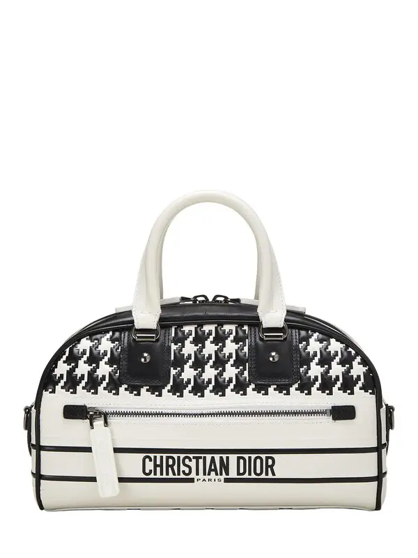 Dior Leather Vibe Bowling Bag - White