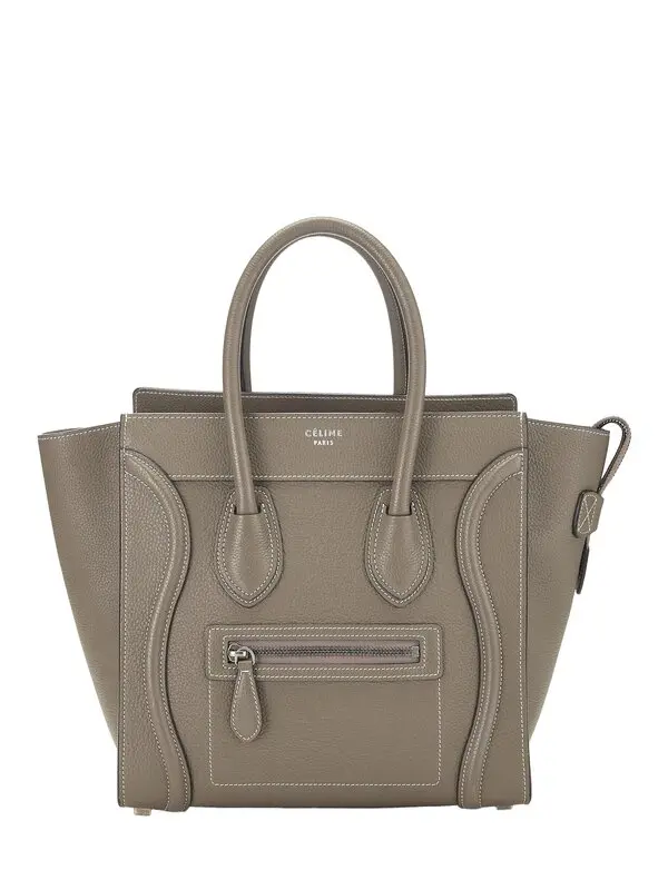 Celine Drummed Calfskin Luggage - Grey
