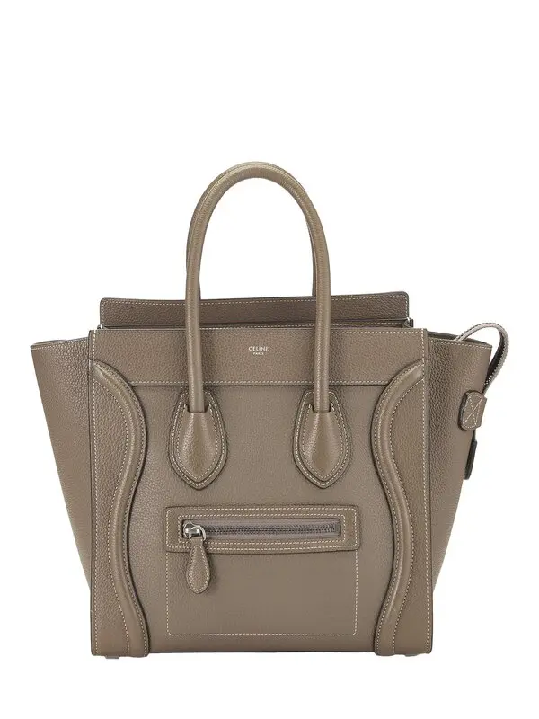 Celine Luggage Tote Drummed Calfskin - Grey