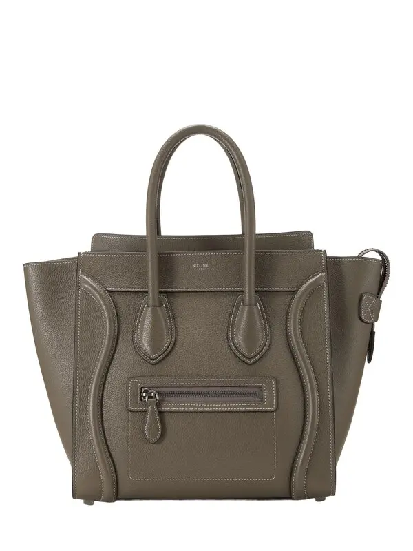 Celine Drummed Calfskin Luggage - Grey