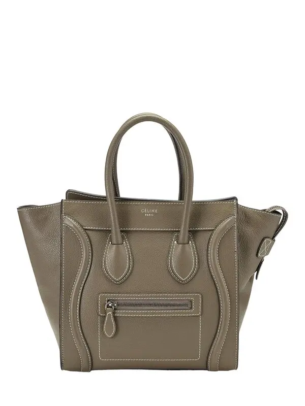 Celine Luggage Tote Drummed Calfskin - Grey